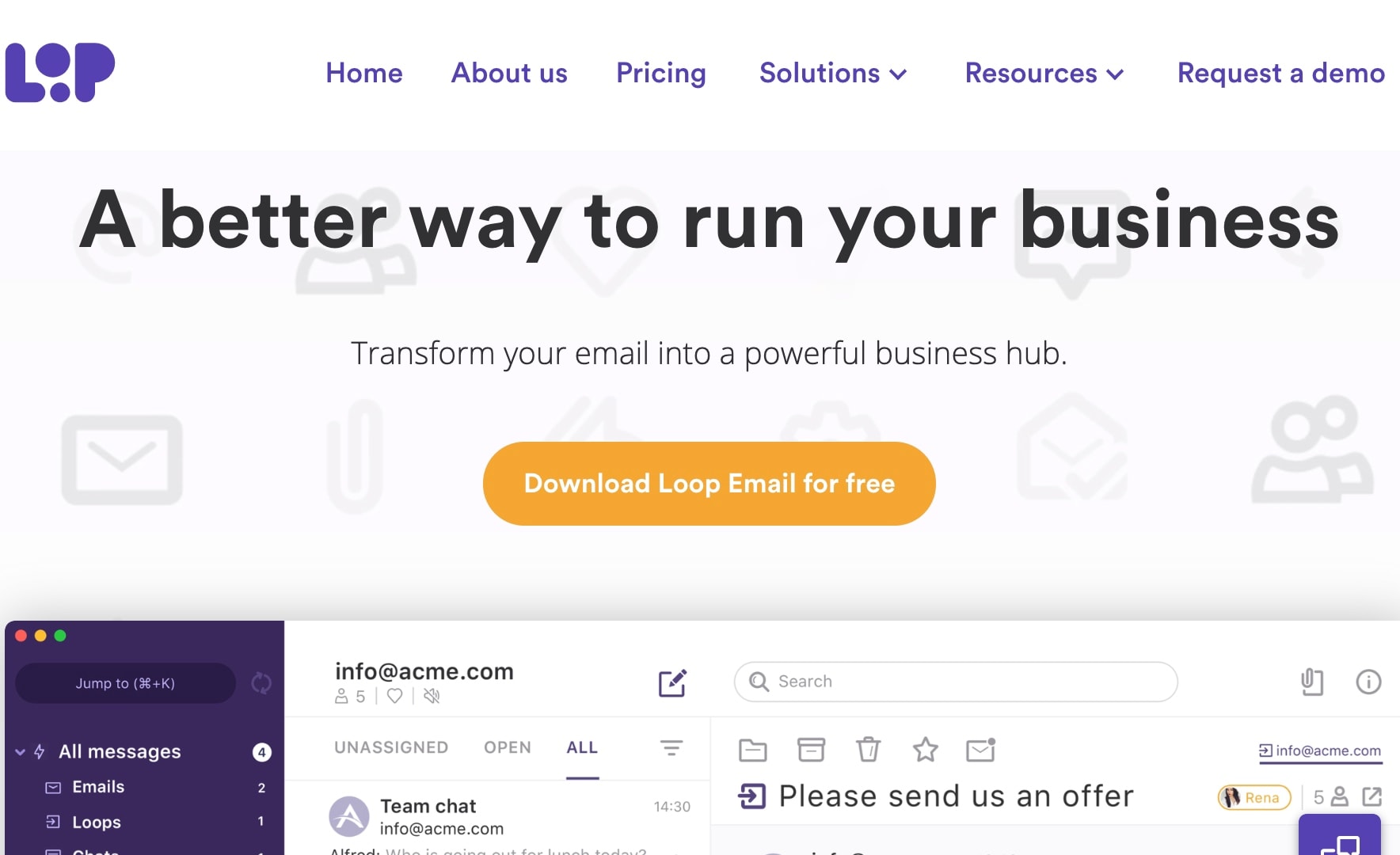Loop Email. Gérer les emails publics en équipe