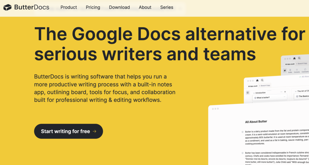ButterDocs. Alternative à Google Docs pour l'écriture collaborative